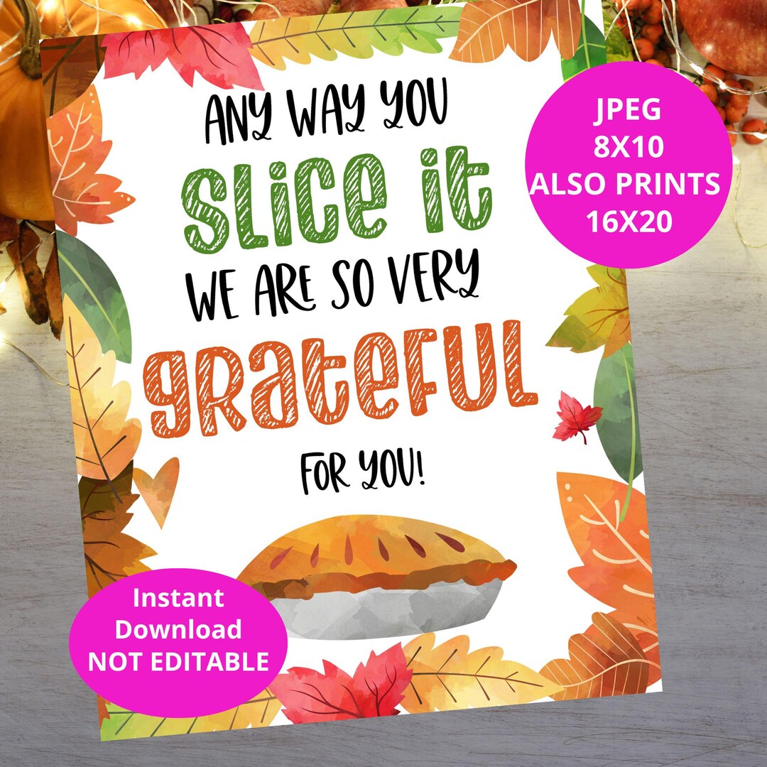 Thanksgiving Appreciation Sign: Fall Printable (digital Download) - Etsy