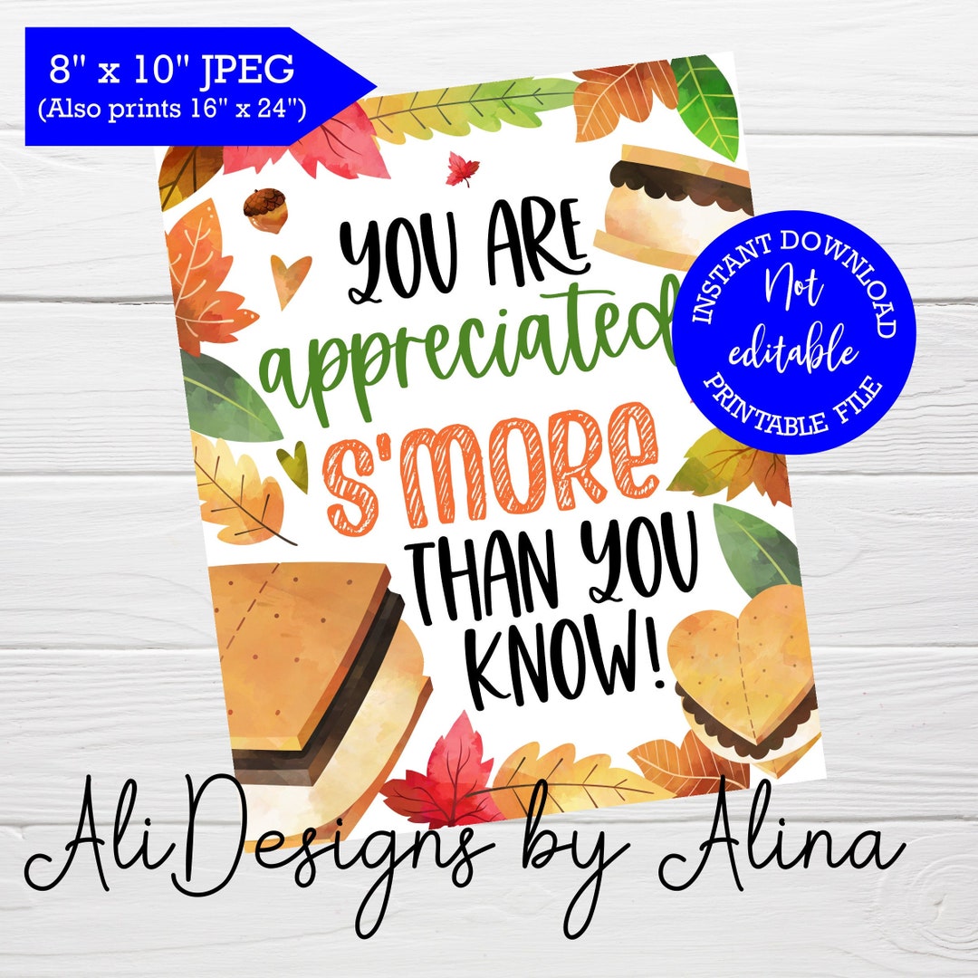 You Are Appreciated Smore Than You Know, Smores Bar Sign, Appreciation ...