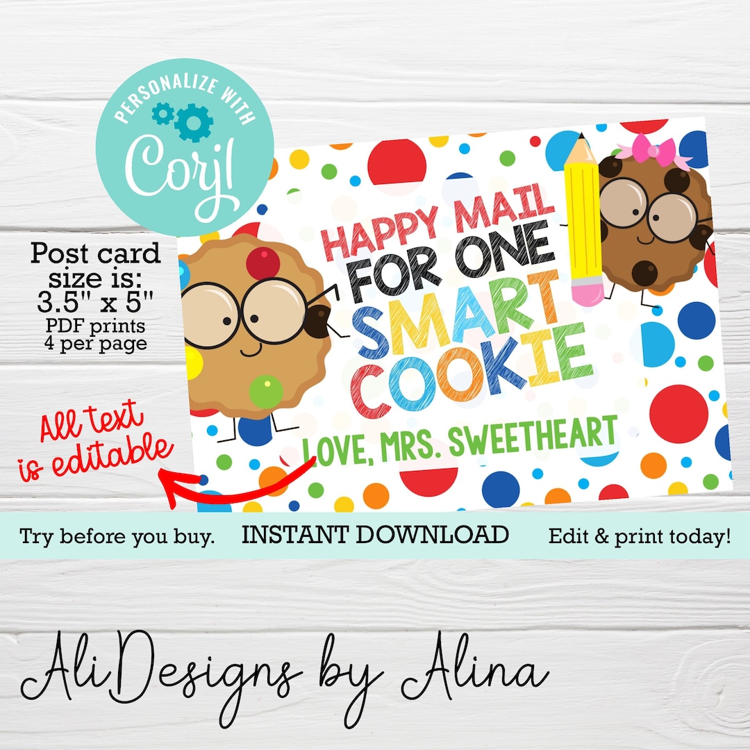 Happy Mail for Kids, Teacher Postcard to Students, PRINTABLE Stationery ...