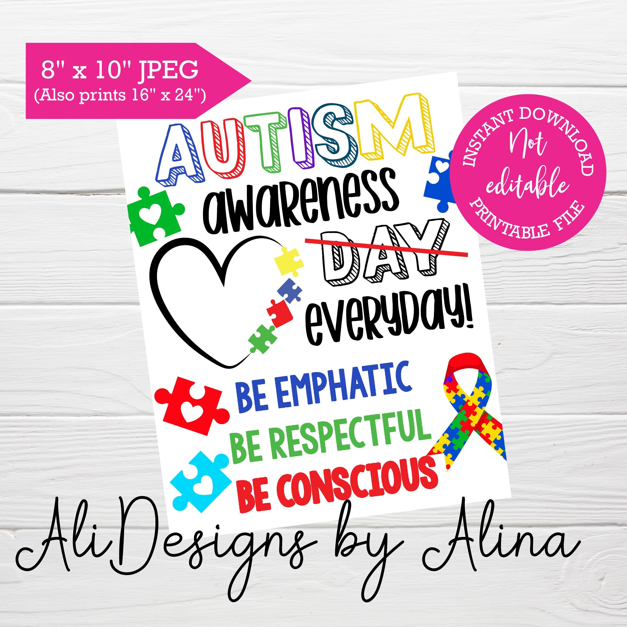 Autism Awareness Printable Sign, Autism Month, Family Day Health Kids ...