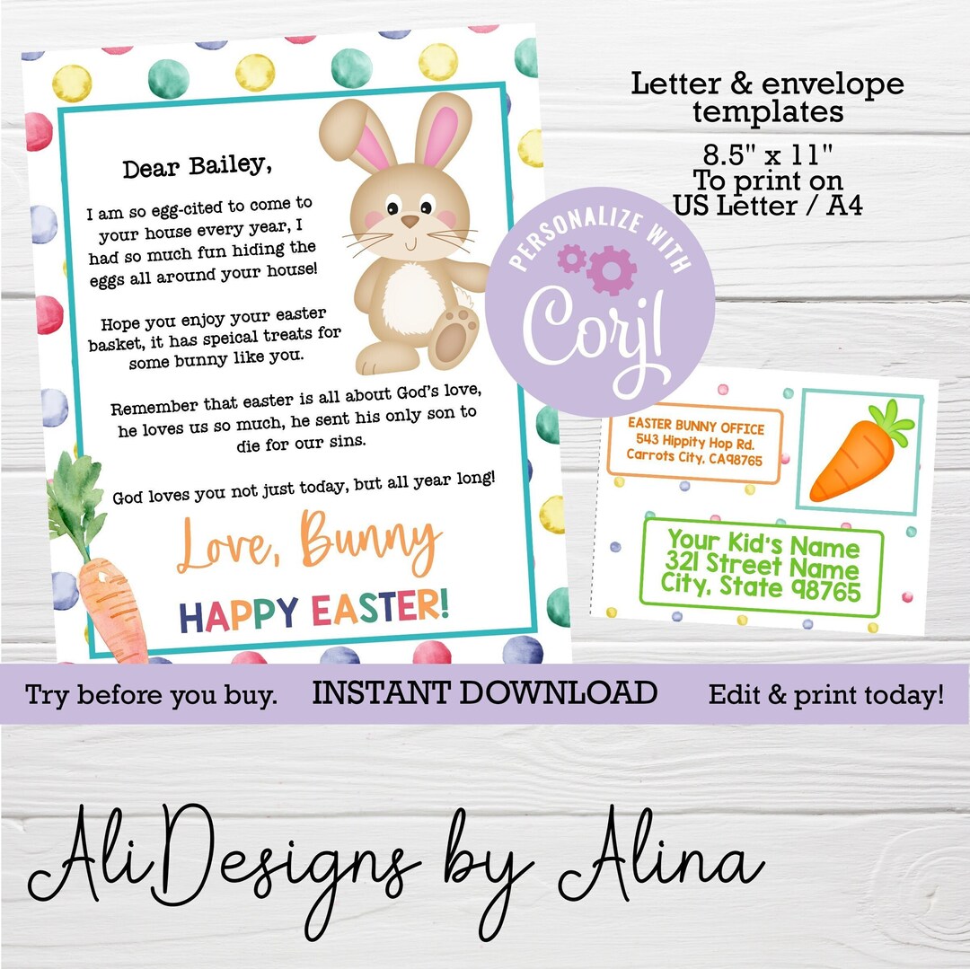 Letter From Easter Bunny, EDITABLE Template, Easter Basket, Scavenger ...