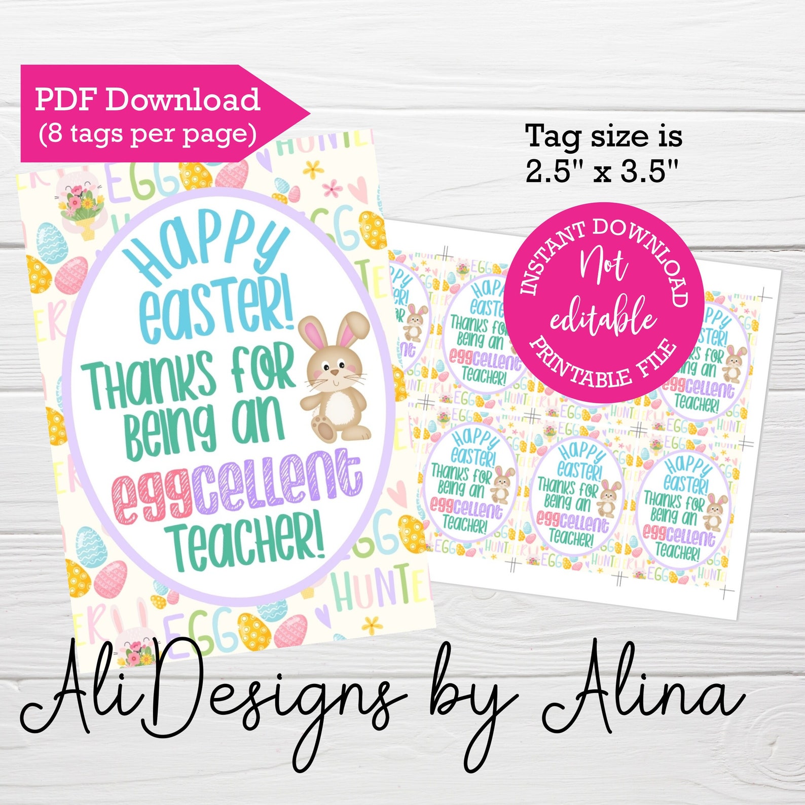 Eggcellent Teacher PRINTABLE Tag, Team Appreciation, PTA PTO, Easter ...