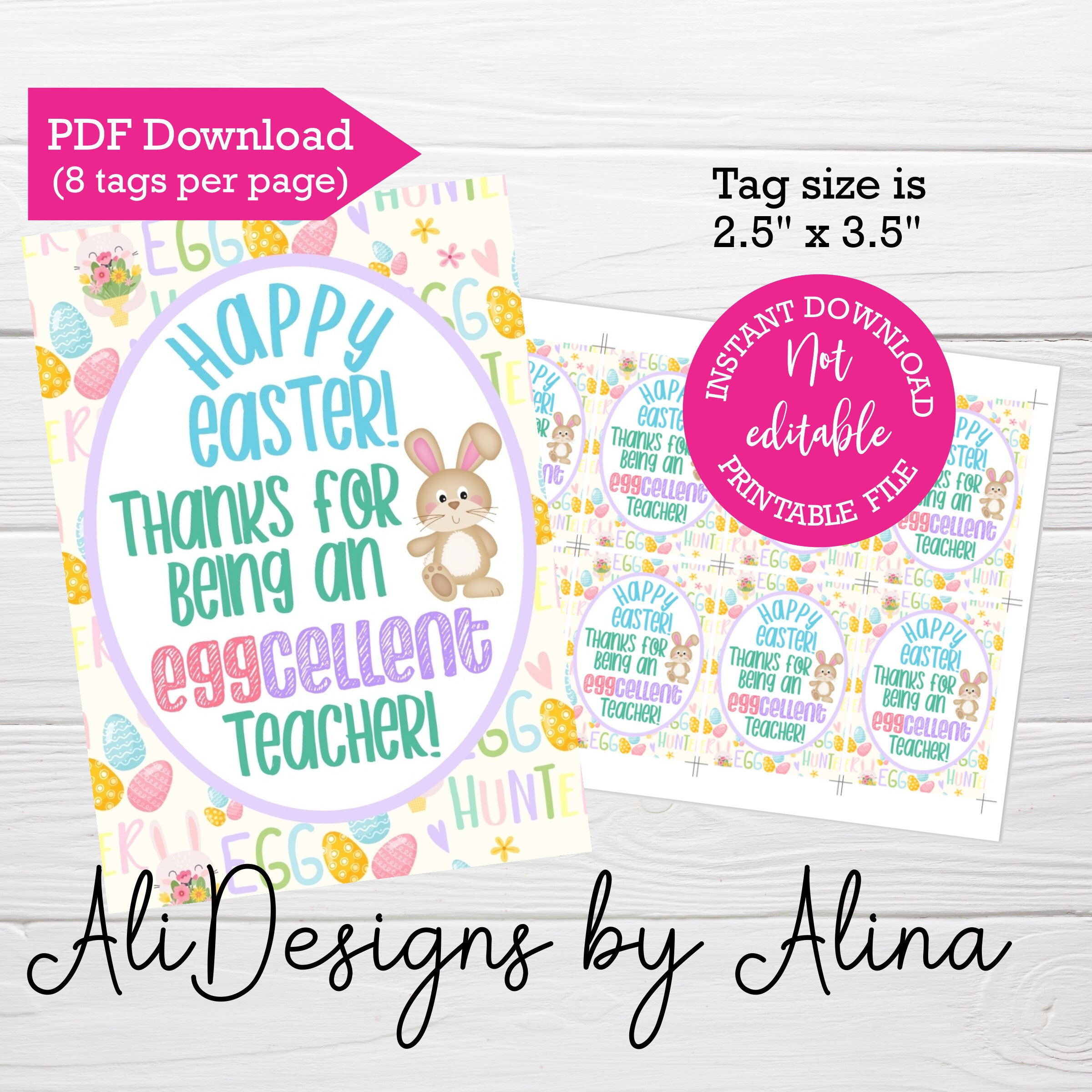 Eggcellent Teacher PRINTABLE Tag, Team Appreciation, PTA PTO, Easter ...