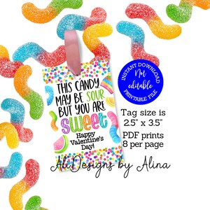 Valentine's Day Tag for Sour Candy, Kids Valentine Cards, Don't Be Sour ...