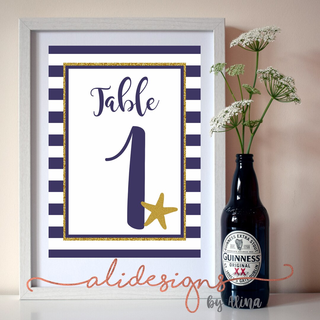 Printable Nautical Table Numbers, INSTANT DOWNLOAD, Beach Party - Etsy