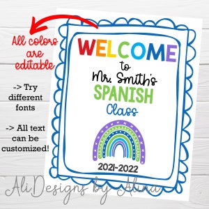 Welcome Back to School Sign, EDITABLE Template, Classroom Sign, INSTANT ...