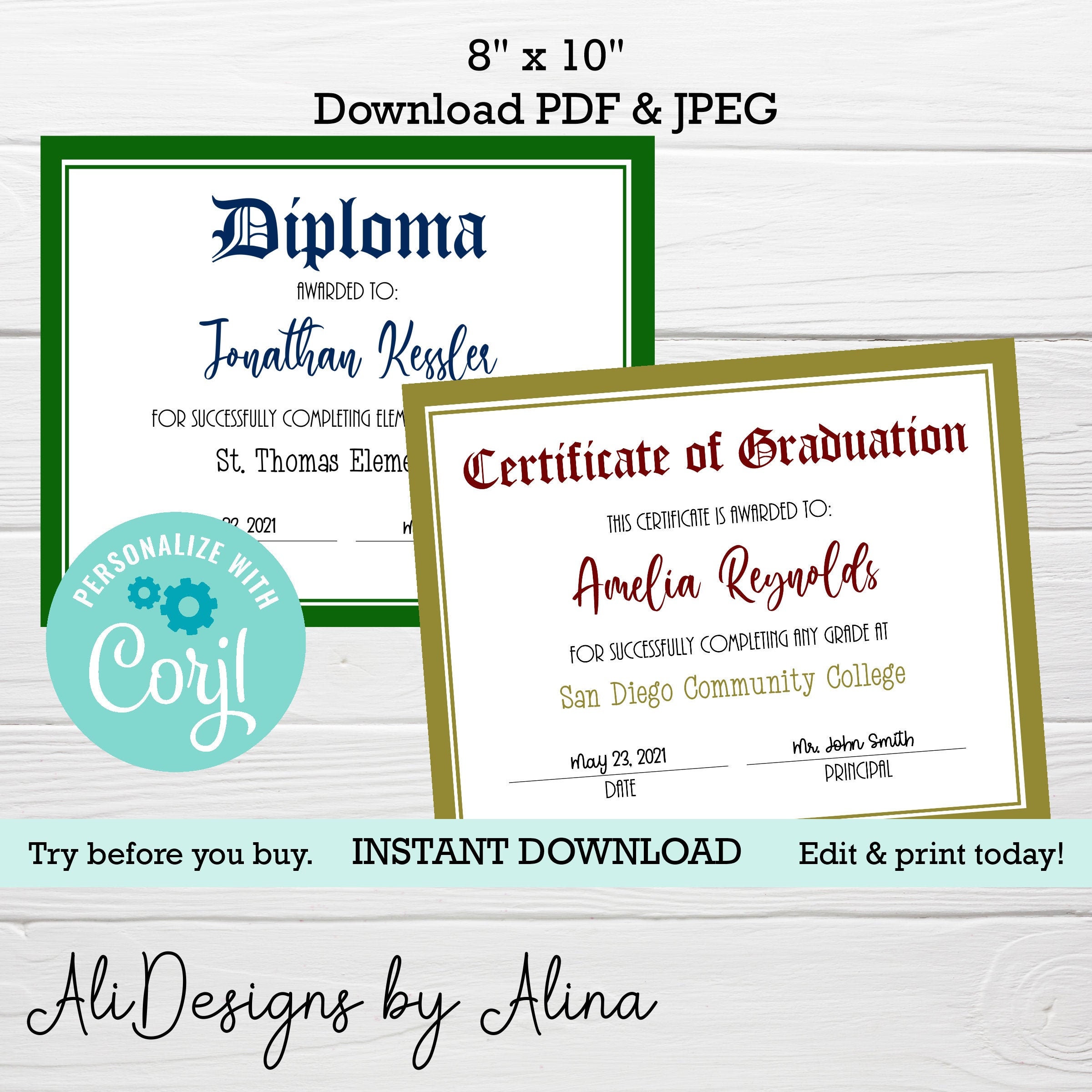 Valedictorian Award Certificate Free Graduation Certificate Template