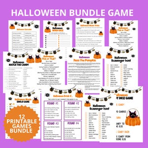 Halloween Game Bundle, Printable Halloween Party Games, Games for Kids ...