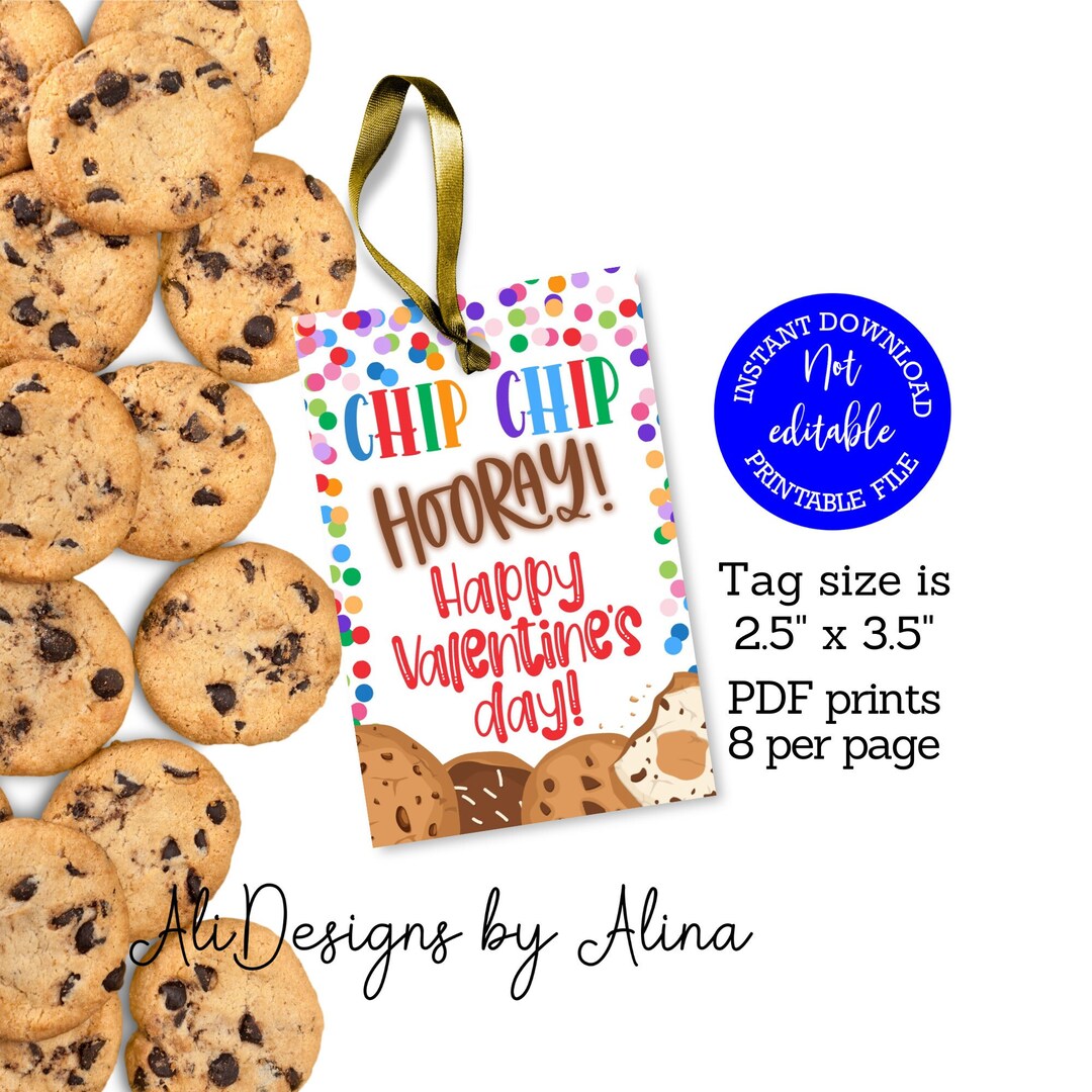 Chip Chip Hooray Happy Valentine Day PRINTABLE Tags, Classroom ...