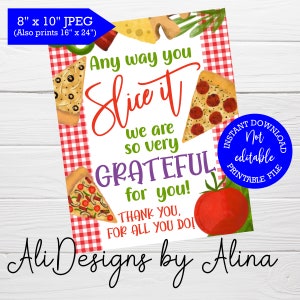 Pizza Theme Teacher Appreciation Week Calendar, Room Service Form ...