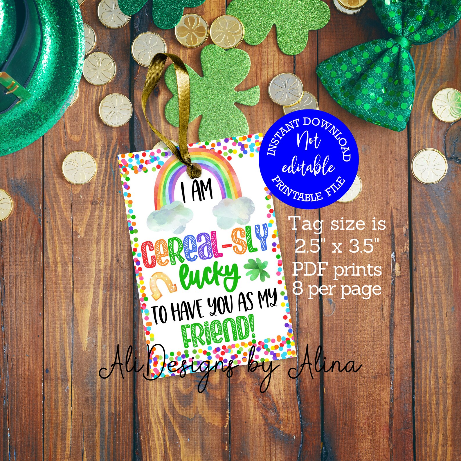 Cerealsly Lucky to Have You as a Friend PRINTABLE Tags, Instant ...