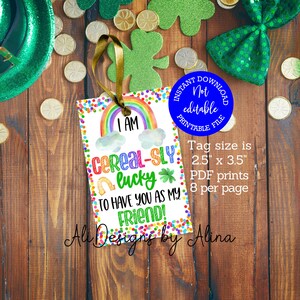 Cerealsly Lucky to Have You as a Friend PRINTABLE Tags, Instant ...