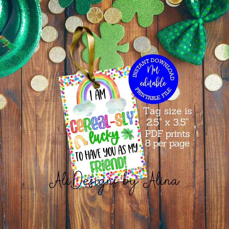 Cerealsly Lucky to Have You as a Friend PRINTABLE Tags, Instant ...