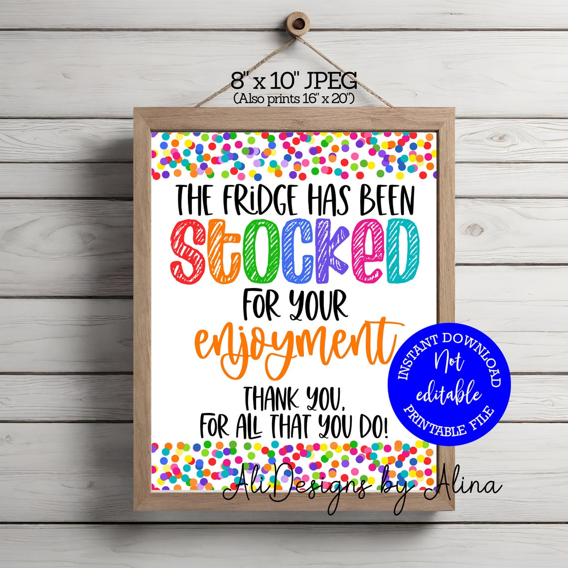 Fridge Has Been Stocked Sign, Teacher Employee Staff Appreciation ...