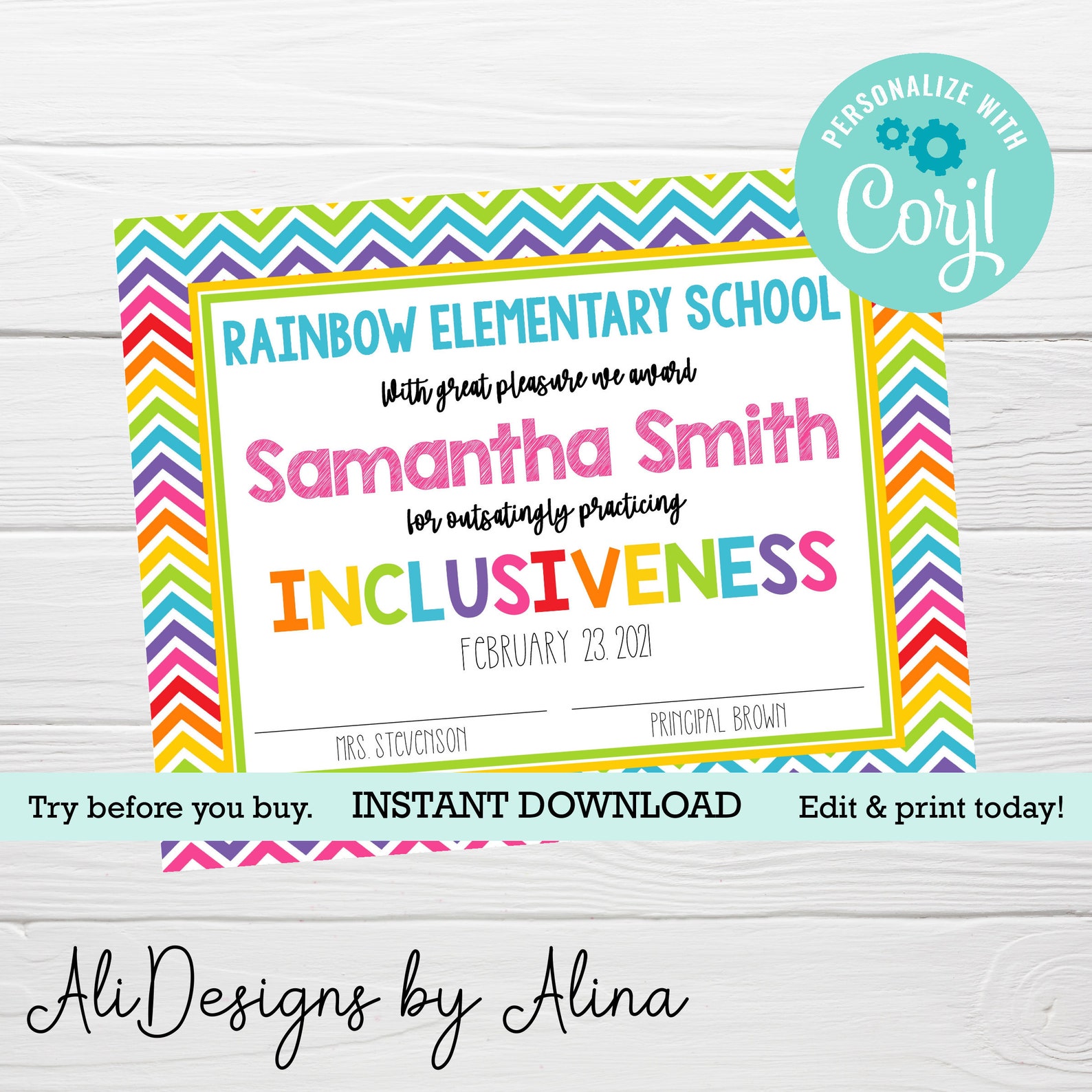 Editable Diploma Template for Kids Digital Download Moral - Etsy