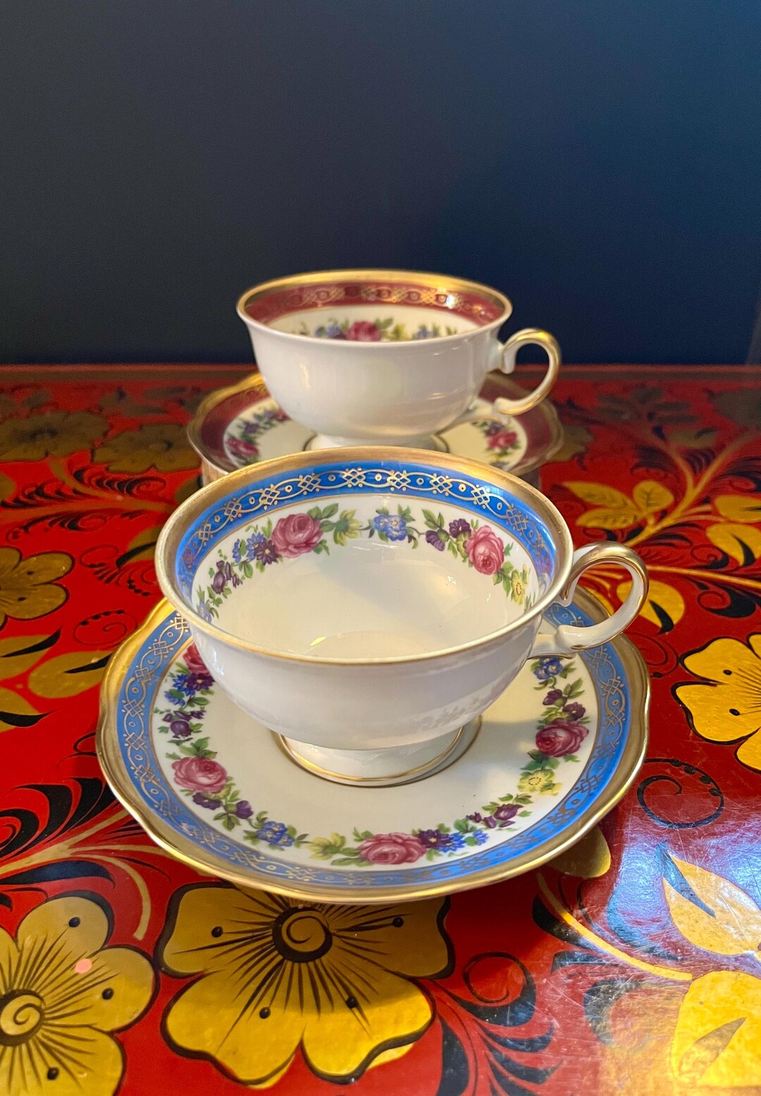 Mid Century Wawel Poland Porcelain Teacup Set: Floral Design - Etsy