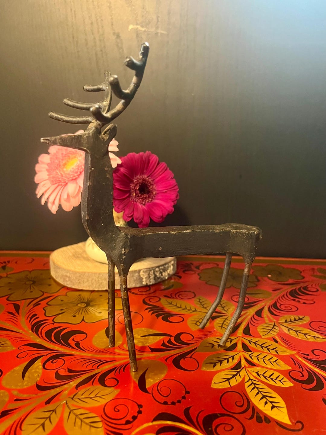 Stunning Vintage Danish Folk Art Iron Stag Figurine - Etsy