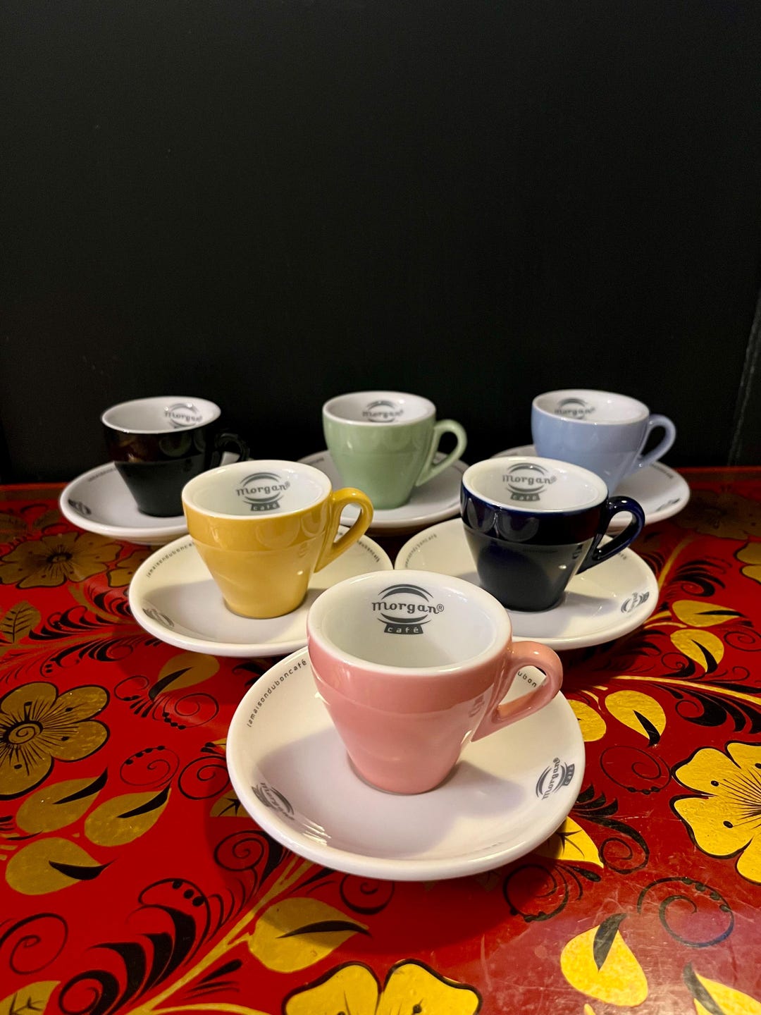 Wonderful Set of Six Le Maison Du Bon Espresso Cups and Saucers - Etsy
