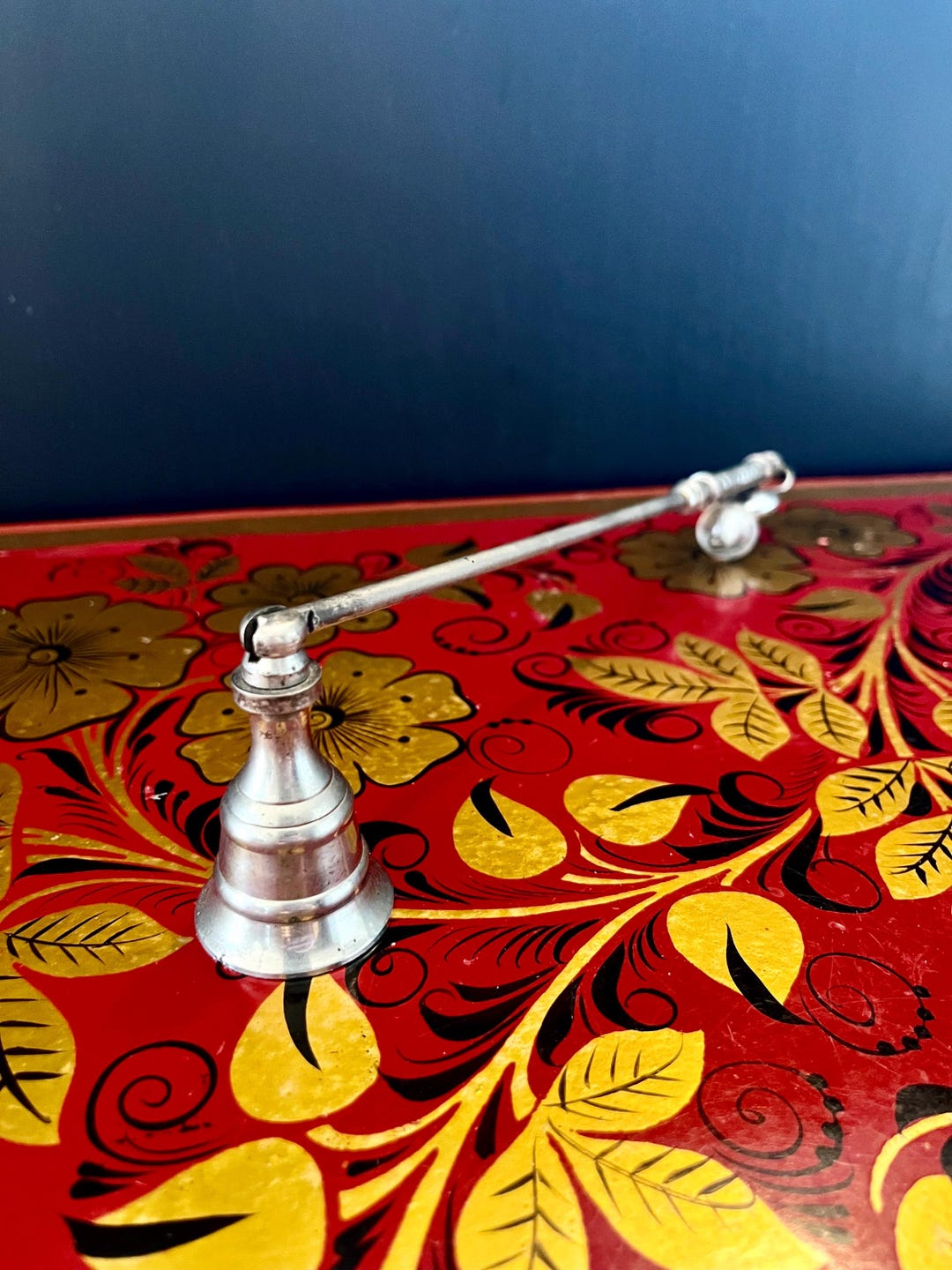 Vintage Silver Metal Candle Snuffer With Heart & Glass Bead - Etsy