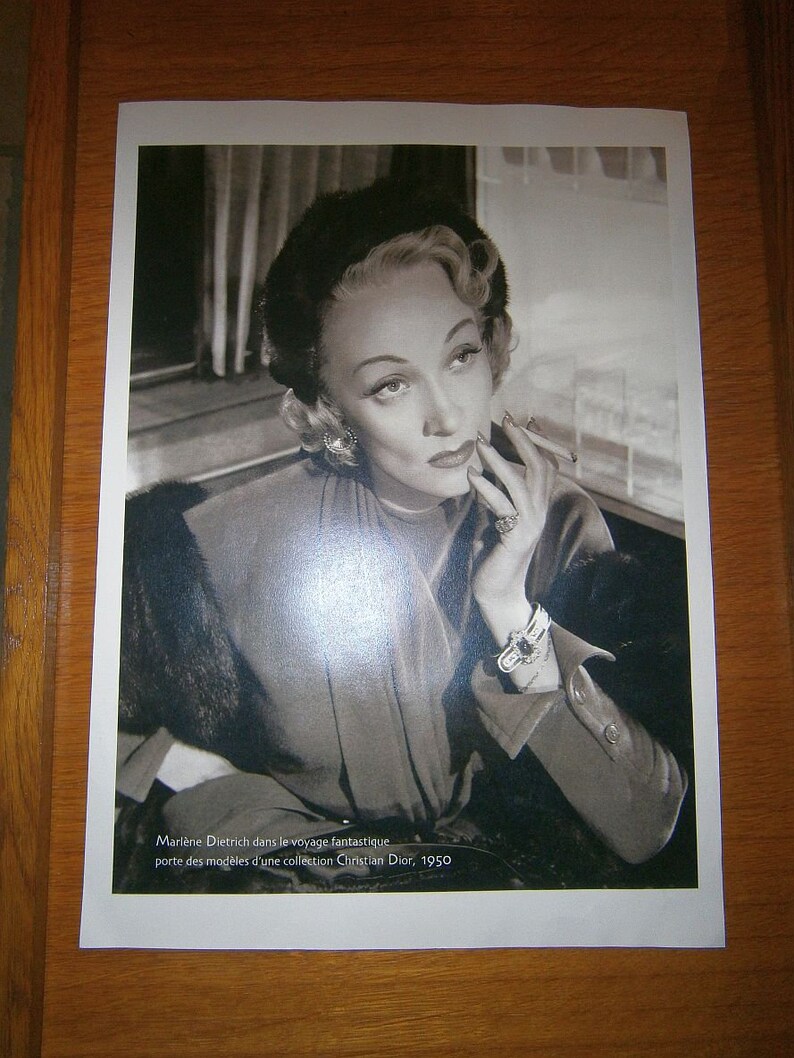 1950 Advertising Poster: Marlene Dietrich Christian Dior Collection - Etsy
