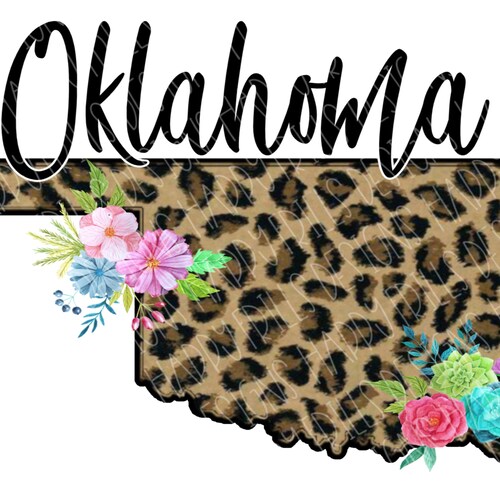 Oklahoma Osage Shield Leopard & Floral Digital Image Png - Etsy