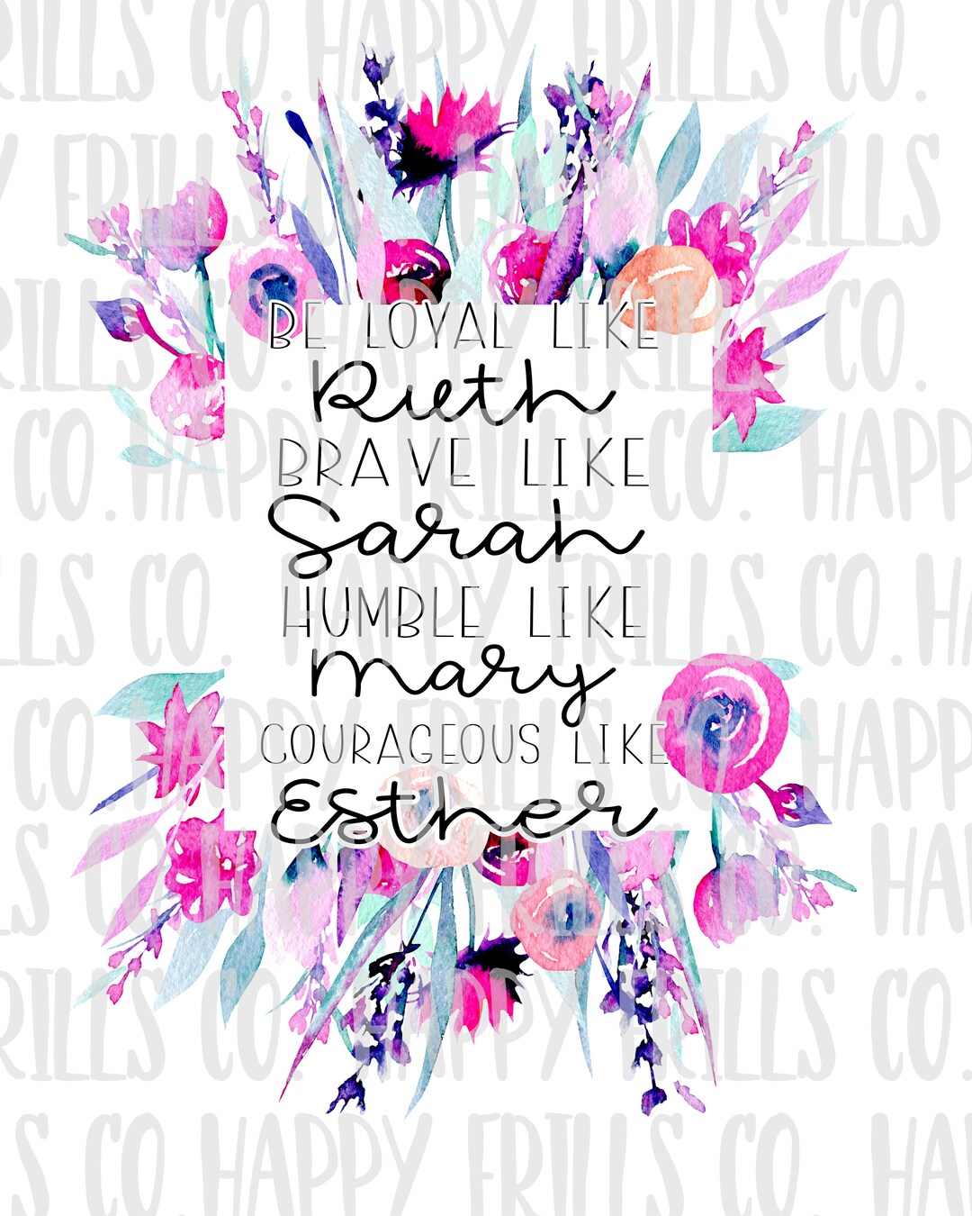 Sarah, Esther, Sarah, Ruth Floral Designs Digital Image Png Instant ...