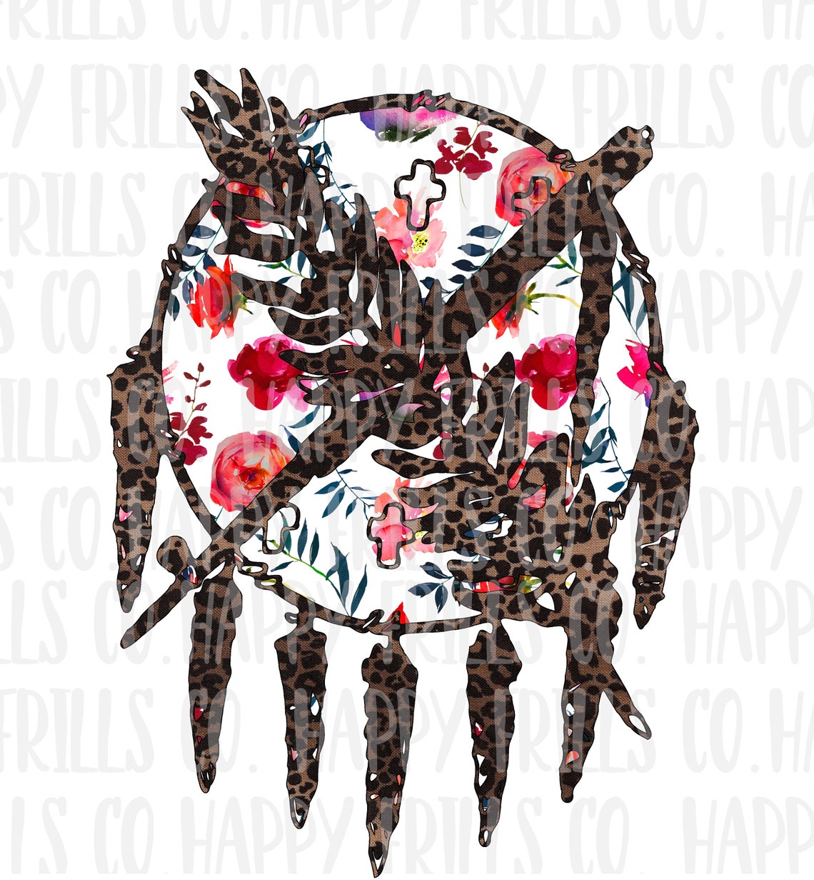 Oklahoma Osage Shield Leopard & Floral Digital Image Png | Etsy