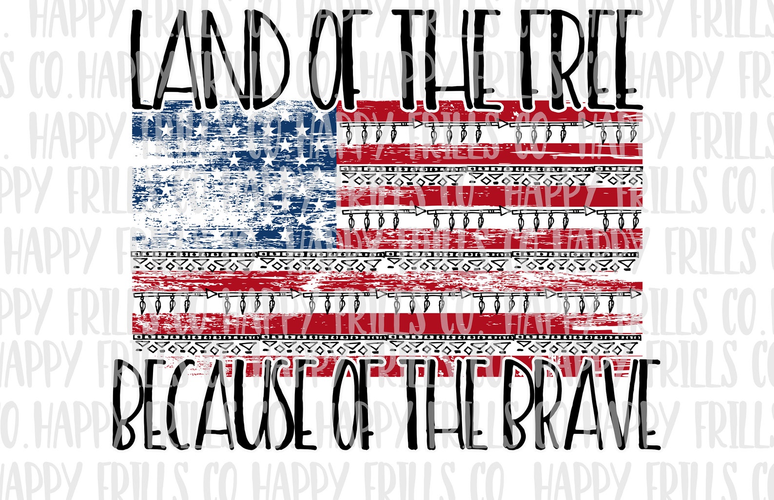 Land of the free flag because of the brave designs Digital | Etsy