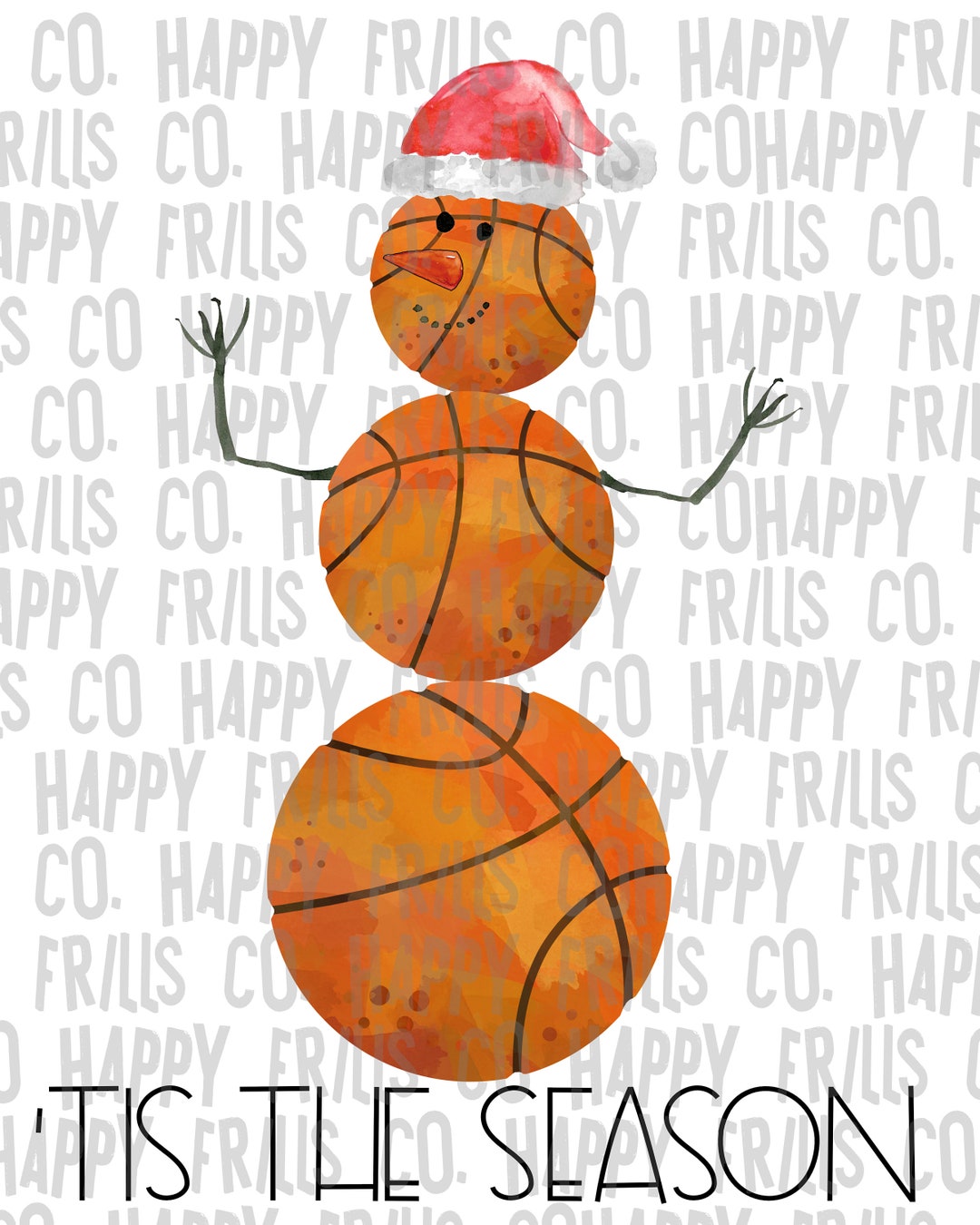 Basketball Snowman Christmas Digital Image Png Instant - Etsy