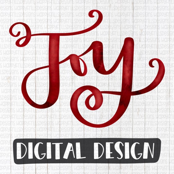 Watercolor Joy lettered png instant download Design/ designs | Etsy