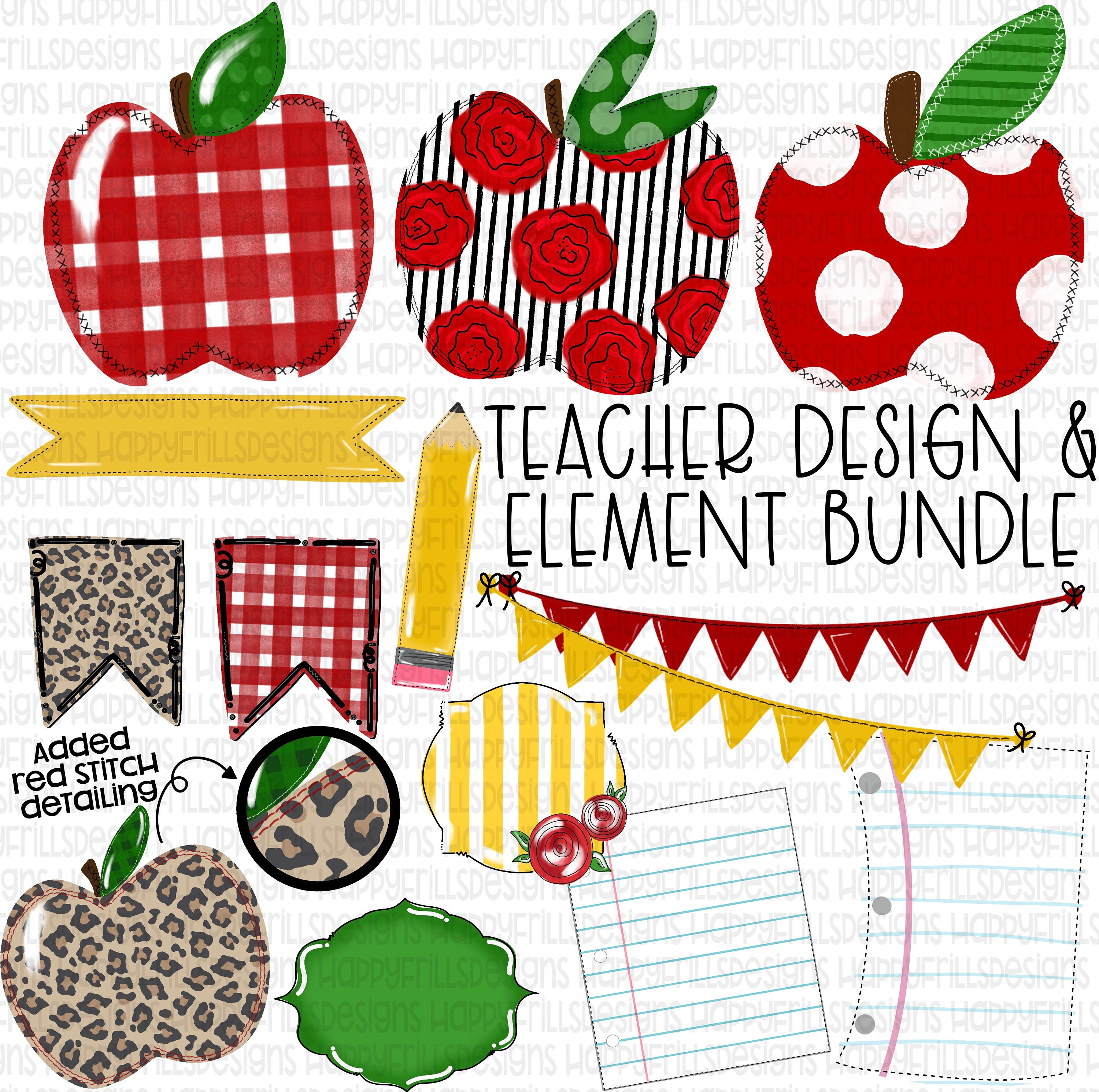 Teacher Design and Element Bundle for Sublimation and | Etsy