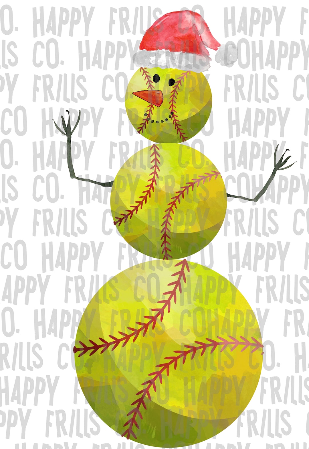 Softball Snowman Christmas Digital Image Png Instant Download for ...