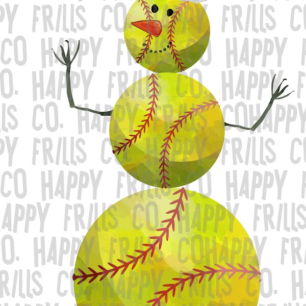 Softball Snowman Png - Etsy