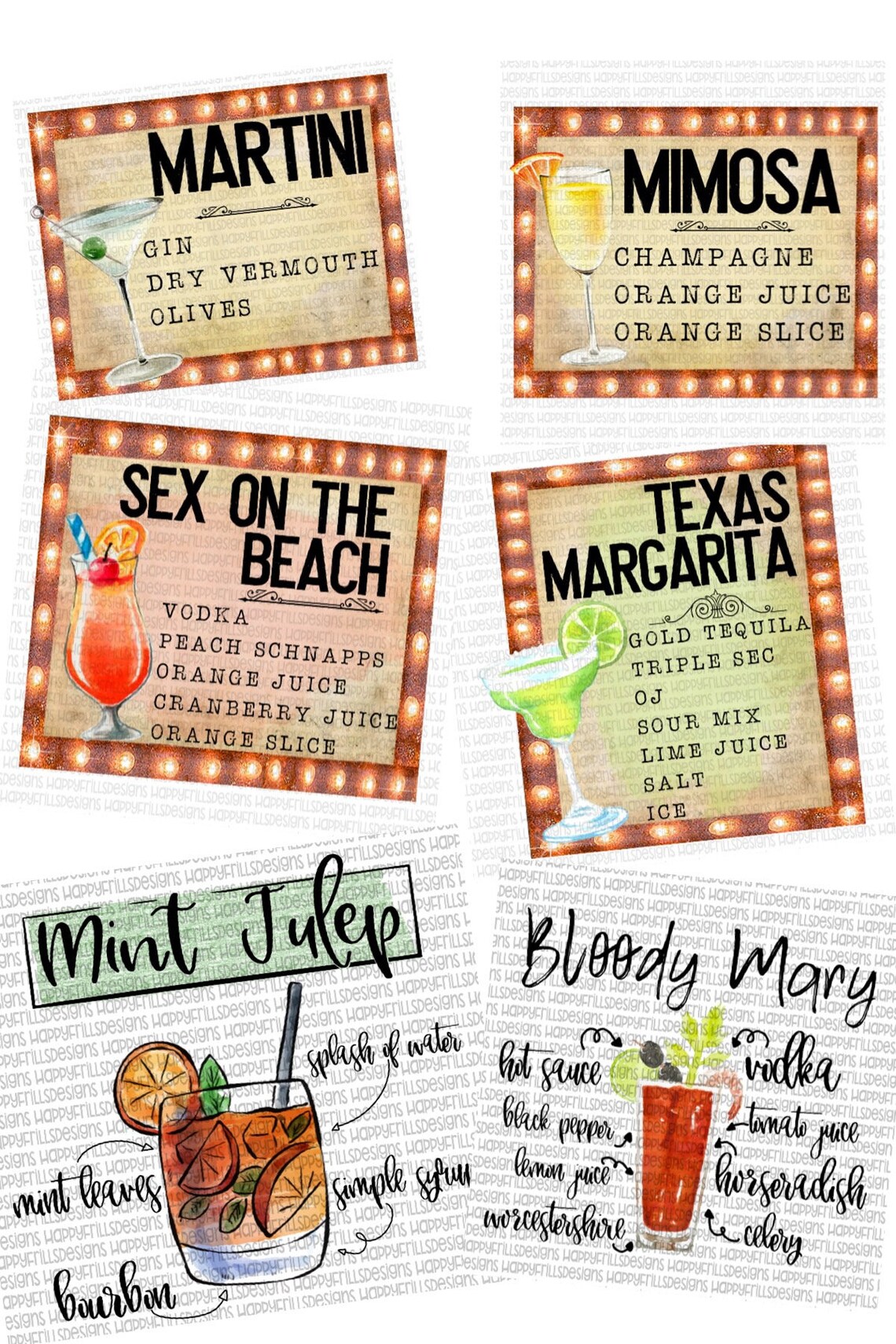 Cocktail Bundle Digital Image Png Instant Download for - Etsy