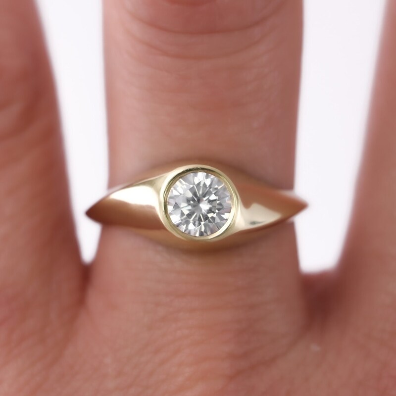 Modern Diamond Ring - Etsy