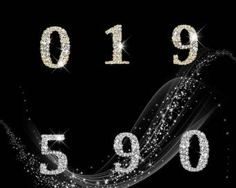 Rhinestone numbers | Etsy