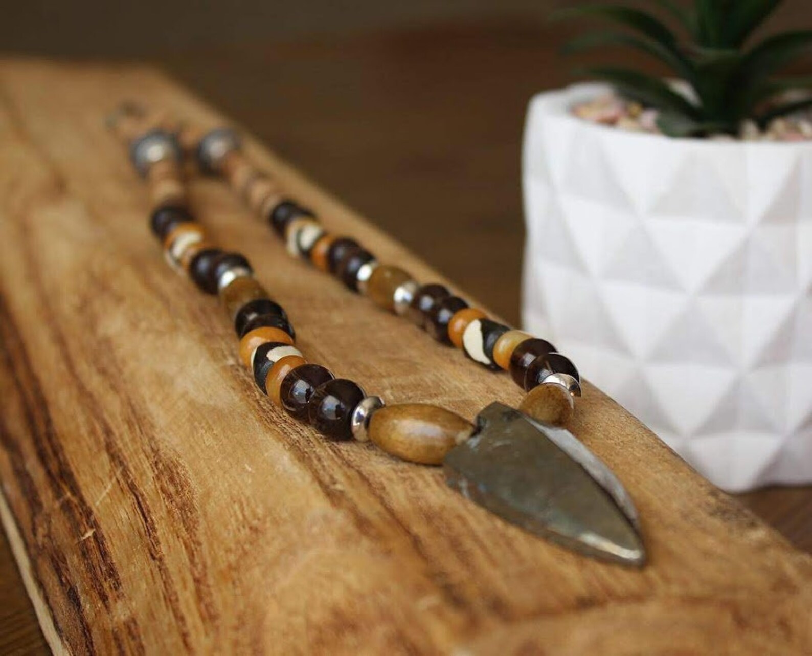 Pendant Necklace for Women Rustic Necklace Arrowhead Beaded - Etsy