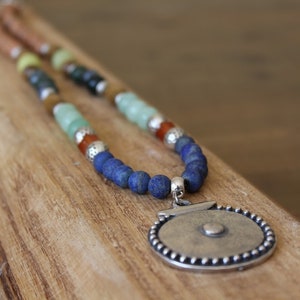 Long Colorful Necklace Beaded Necklace With Gemstones and - Etsy