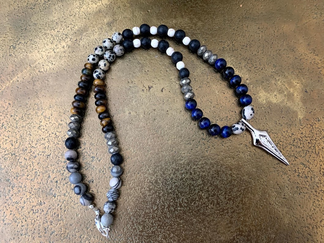Protection Necklace for Mens Multi Stone Necklace Mens - Etsy