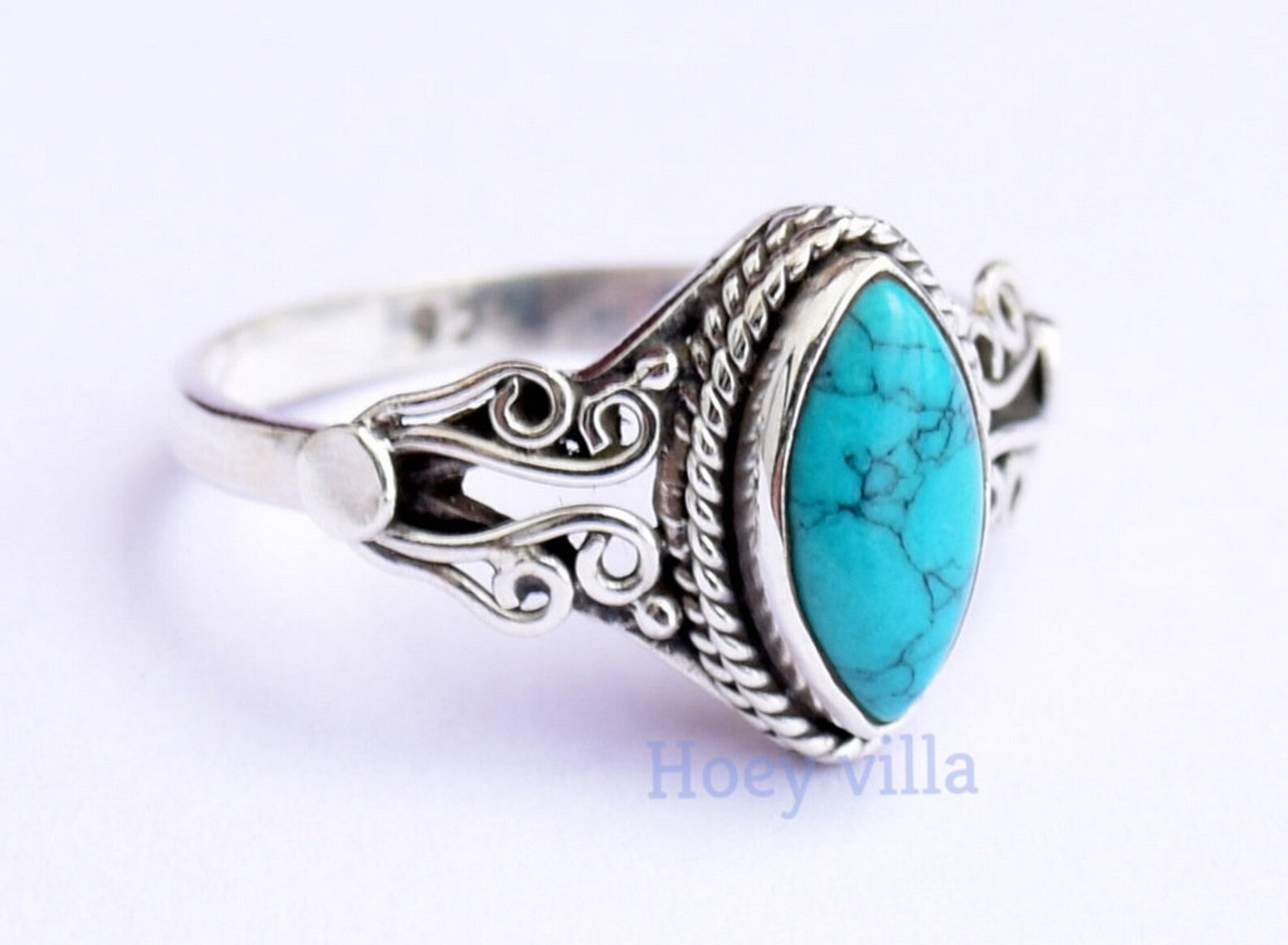 Turquoise Stone Ring Turquoise Silver Ring Turquoise Ring - Etsy