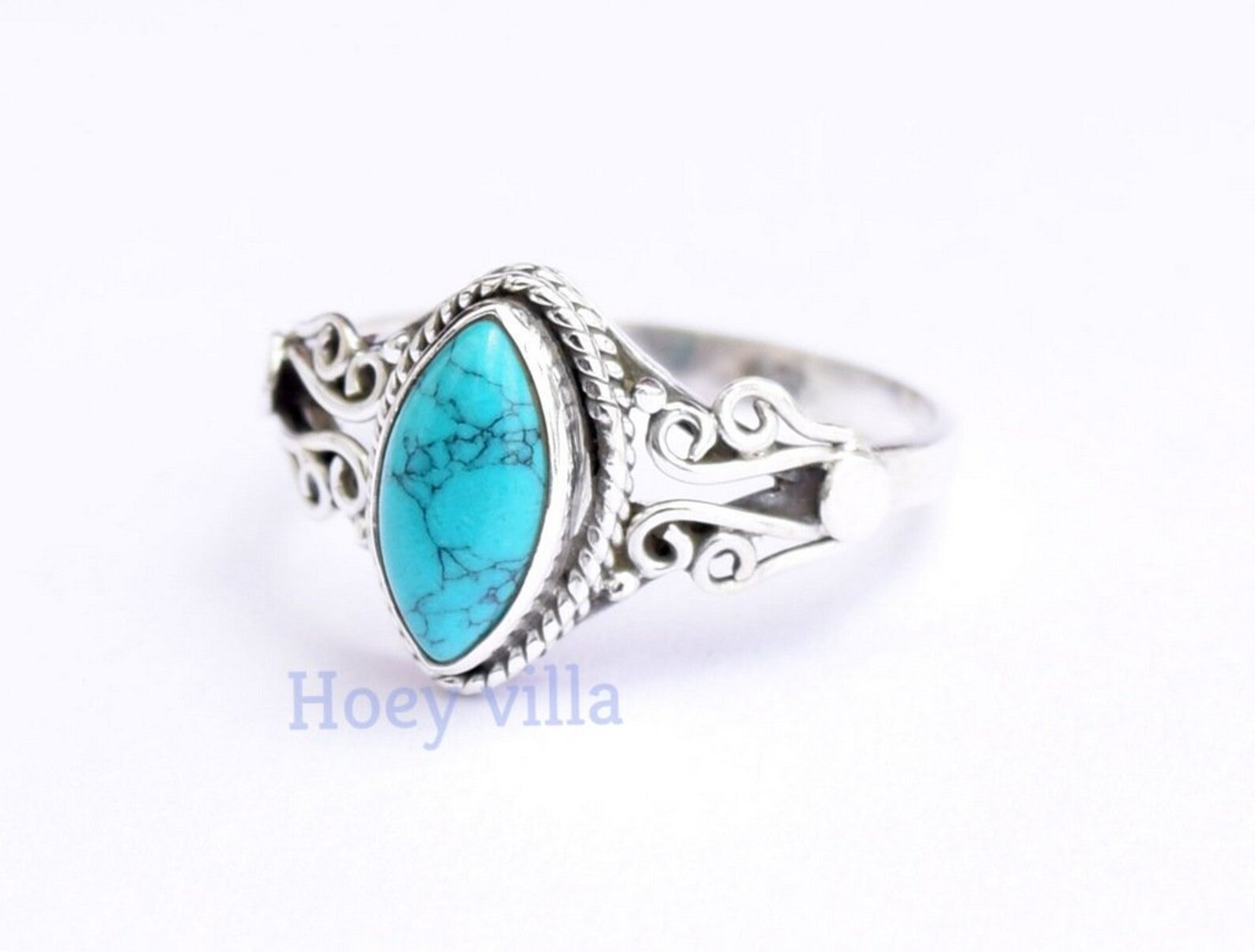 Turquoise Stone Ring Turquoise Silver Ring Turquoise Ring - Etsy
