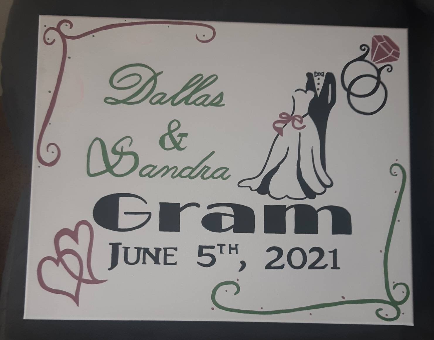 Custom Designed Wedding Acrylic Painting - Etsy