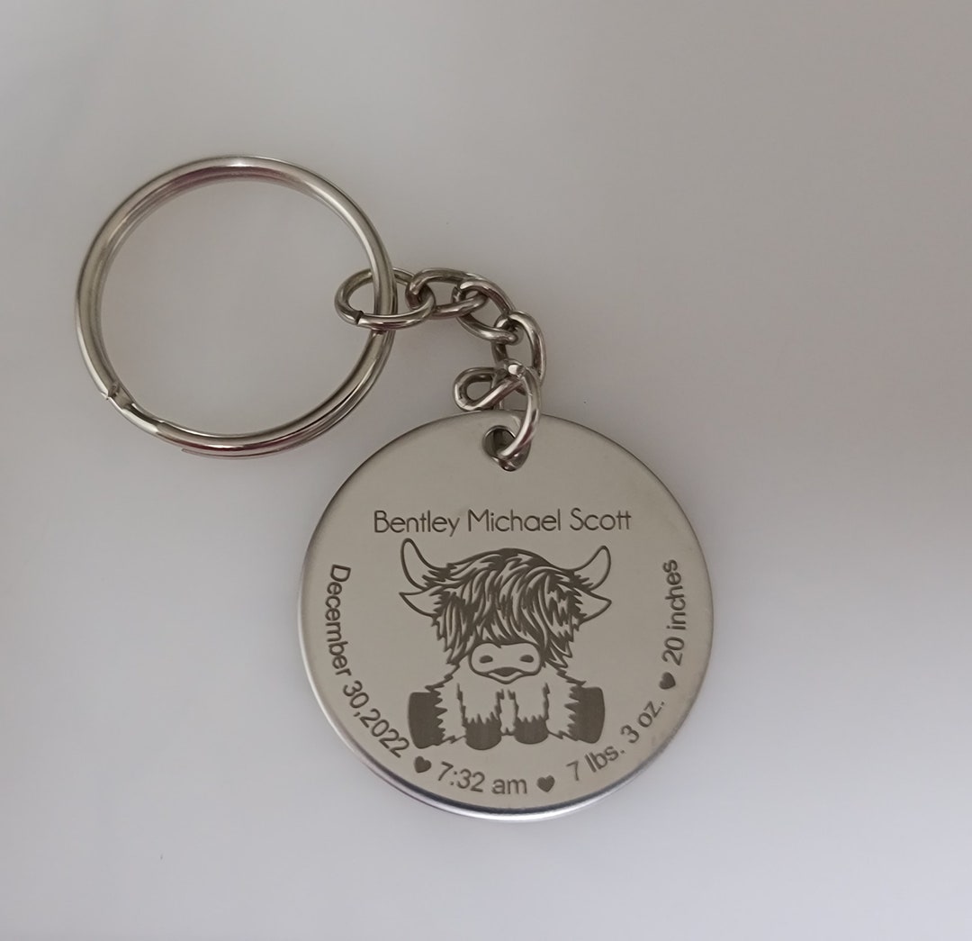 Personalized Keychain for First Time Mom or Dad, Birth Stats Key Chain ...