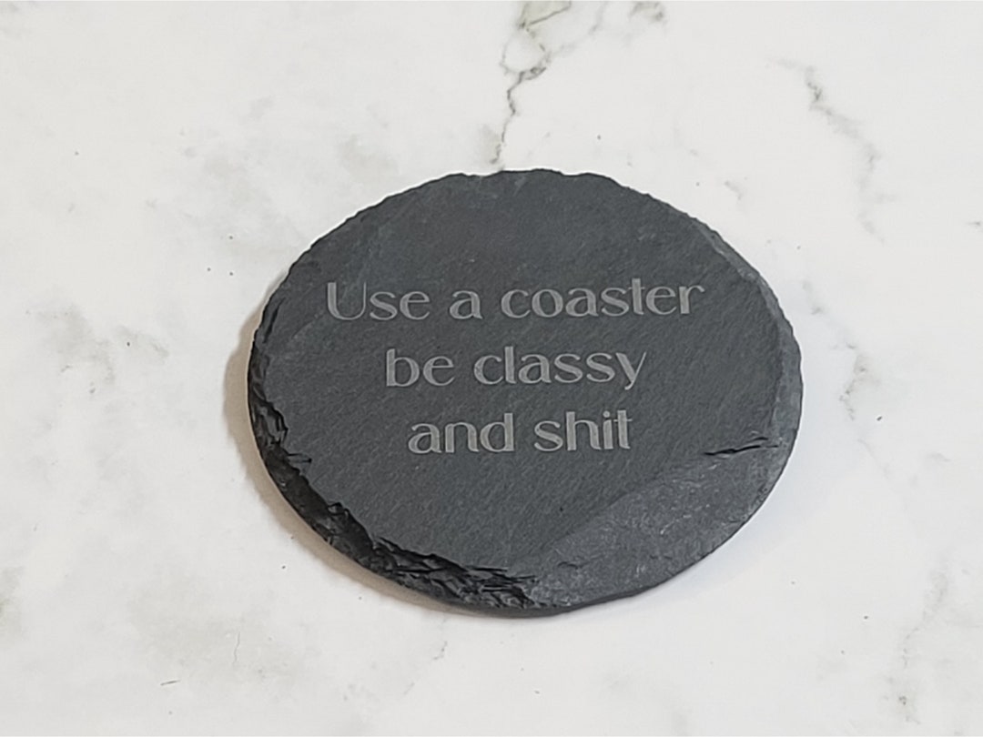 Individual Engraved Slate Stone Coasters, Barware, Adult and Funny ...