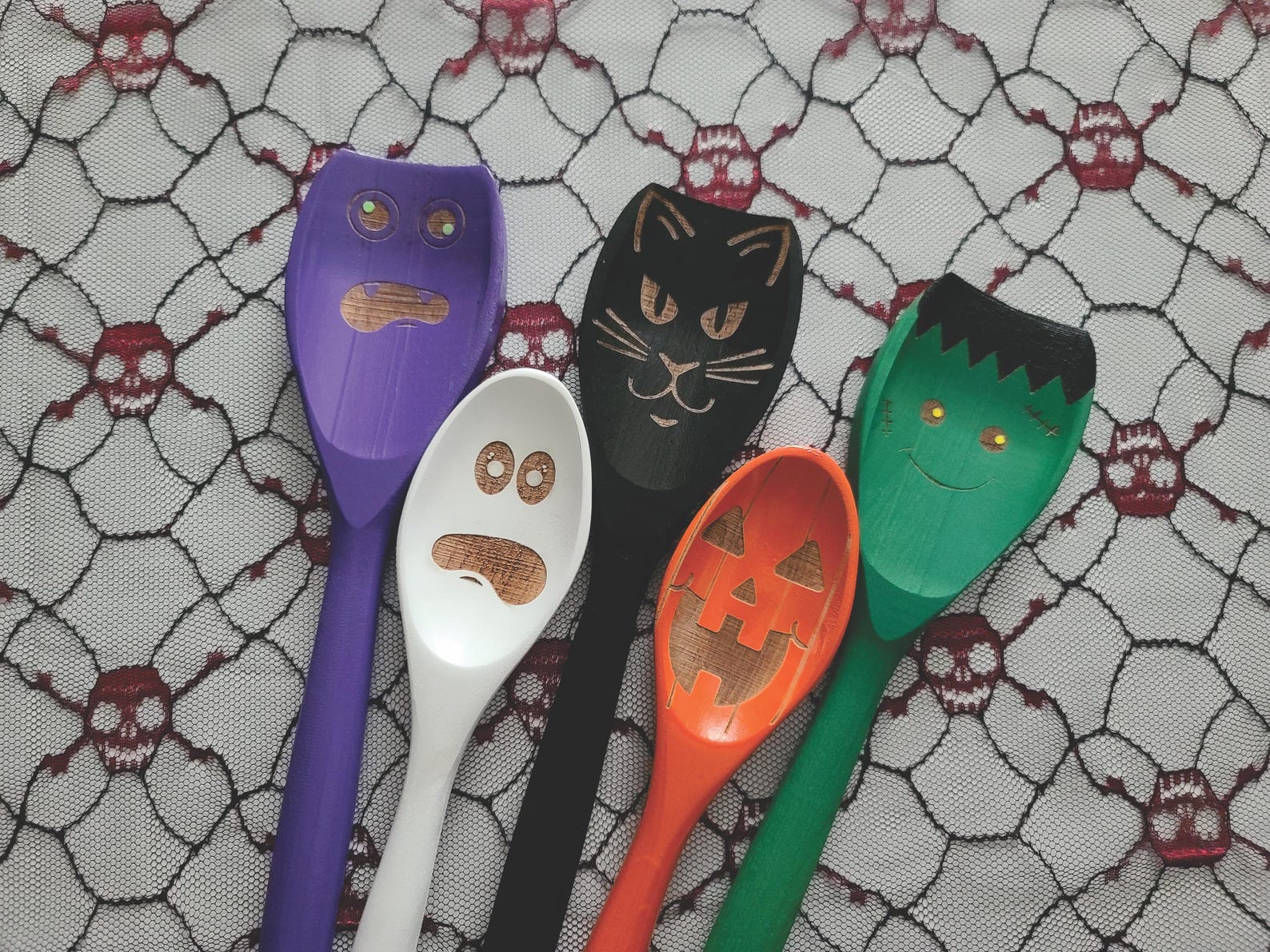 Halloween Wooden Spoon, Wooden Halloween Decor, Fall Kitchen Decor ...