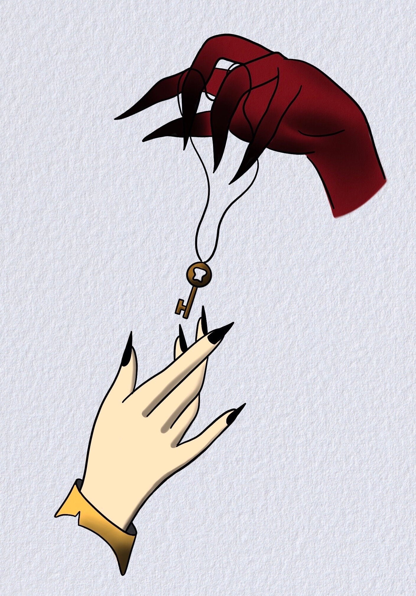 Neotraditional Demon Hand Tattoo Flash Print - Etsy