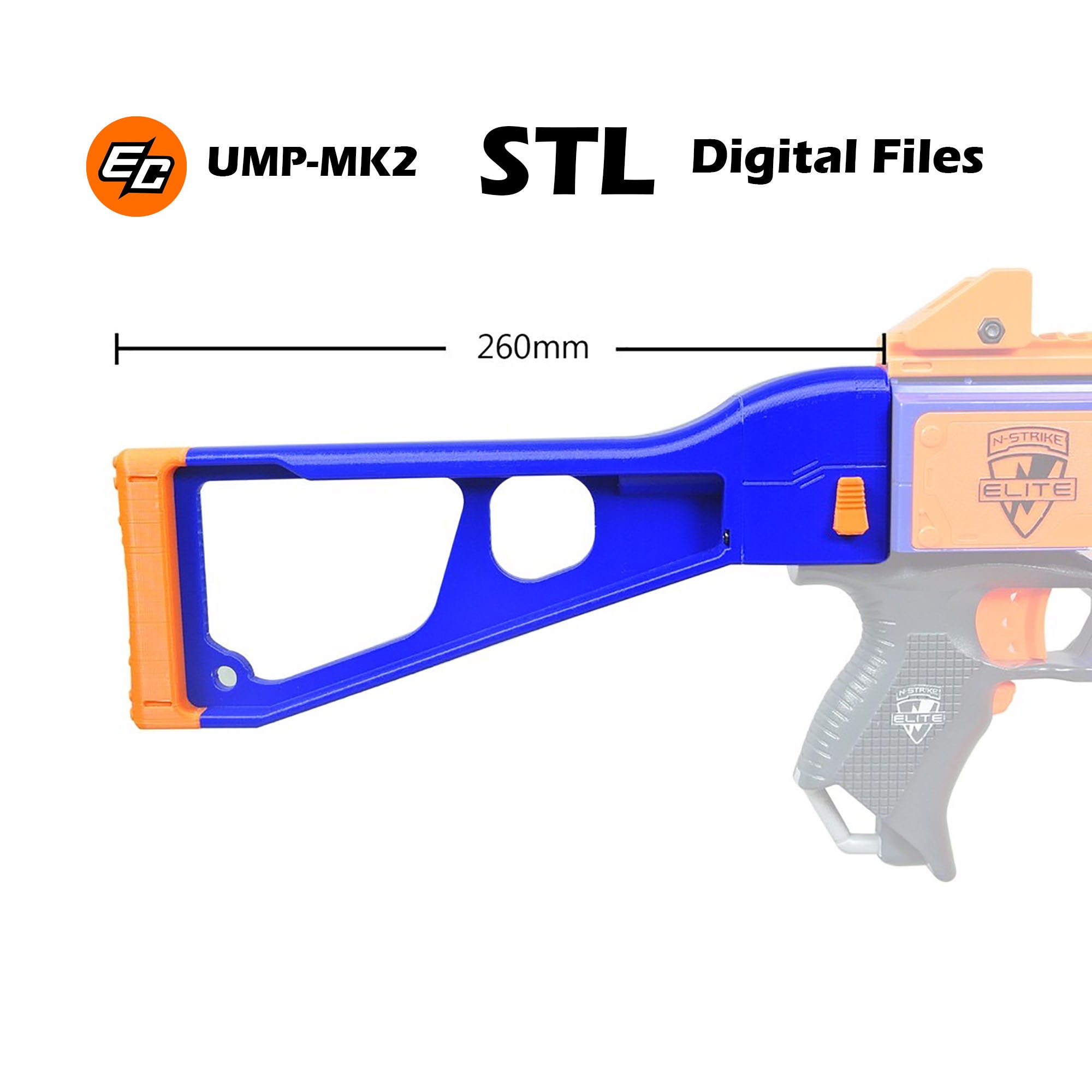 UMP MK2 Stock STL Files for Nerf Stryfe - Etsy