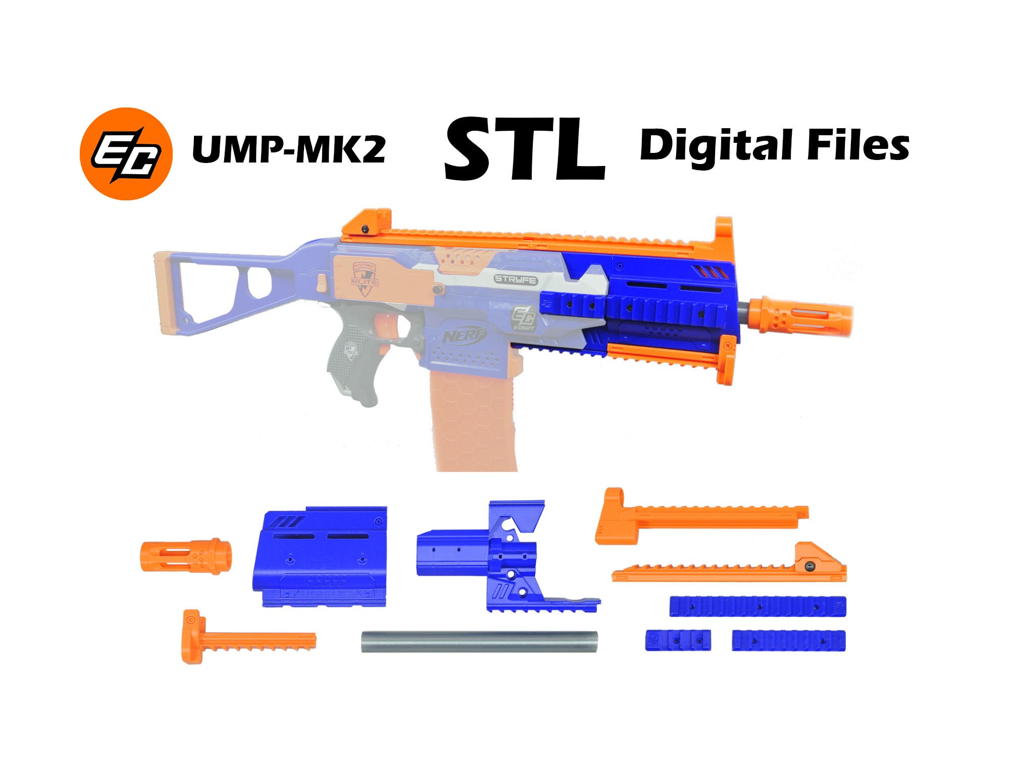 UMP MK2 Barrel Kit STL Files for Nerf Stryfe - Etsy Australia