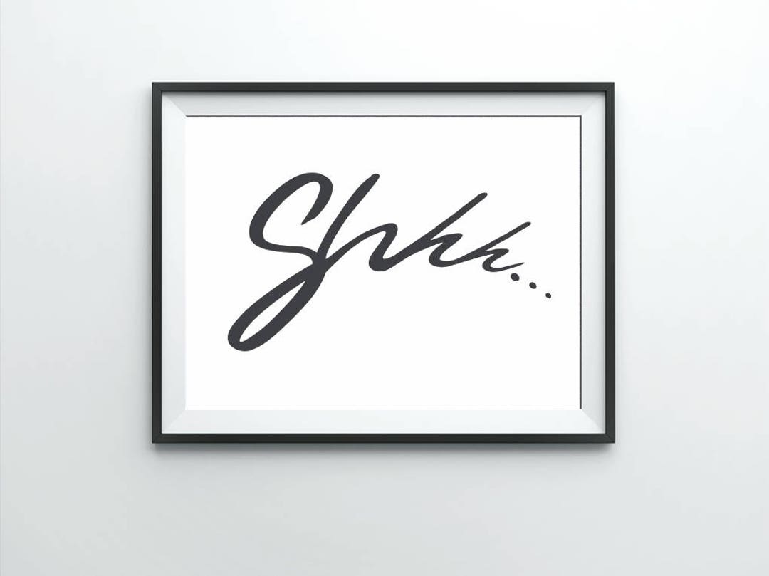 Bedroom Wall Art "shh..." Typographical Print - Etsy UK