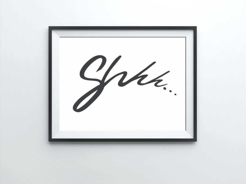 Bedroom Wall Art shh... Typographical Print - Etsy UK